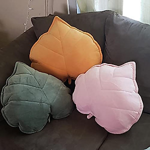Teieas Elero 3D Leaf Shaped Throw Pillows Plant Pillow Novelty Plush Cushion Backrest Pillow Home Decoration for Car, Bedroom, Sofa, Couch, Living Room