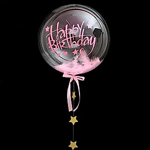 Clear Balloons, 18" Pre Stretched 15 Packs Big Stuffing Crystal Clear Bubble Bobo Balloons for Air or Helium Use