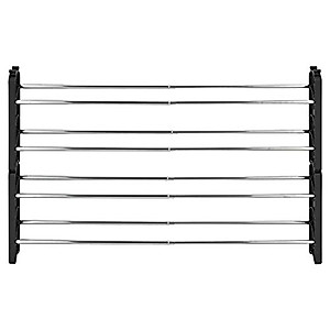Seville Classics 4-Tier Expandable 24-Pair Shoe Rack Resin Freestanding Closet, Entryway, Bedroom Footwear Organizer, Chrome Poles