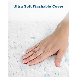 Ferlizer 4" [Queen] Sofa Bed Mattress Replacement, Memory Foam Sofa Mattress Topper with Ultra Soft Cover, CertiPUR-US Certified, Blue