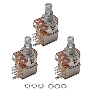 A500k Push Pull Potentionmeter Volume Tone Switch Pots Shaft 18mm for Guitar Bass Accessories Pack of 3
