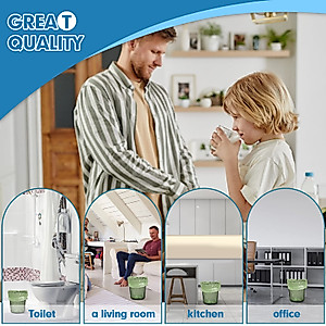 110 Counts Aklyaiap Small Trash Bags Biodegradable, Extra Thick & Strong 4 Gallon Trash Bag Green, Unscented Small Garbage Bags, Easy Tearing Waste Basket Liners for Kitchen, Bathroom, Bedroom, Office