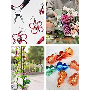 Mandala Crafts 14 Gauge Anodized Aluminum Craft Wire for Jewelry Making - 60 FT Colored Flexible Silver Wire - Bendable for Bonsai Armature Crafting Sculpting