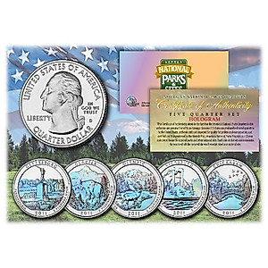 2011 America The Beautiful HOLOGRAM Quarters U.S. Parks 5-Coin Set w/Capsules