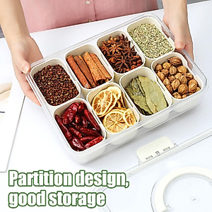 Divided Serving Tray with Lid and Handle, 2Pcs Snack Containers Travel Snackle Box Clear Organizer Food Storage Fresh-keeping Box for Candy Fruits Nuts Snacks, BPA Free