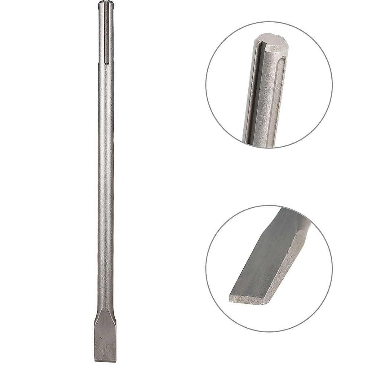 ALL-CARB 3Pcs 16-Inch Chisel Set, Heavy Duty Rotary Hammer Chisel Bit Set, Including Flat Chisel, Point Chisel and Scaling Chisel