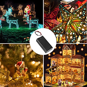 AOICRIE AA Battery Holder with Switch and Cover, 2 x 1.5V AA Battery Holder Case with On/Off Switch and Wire Leads