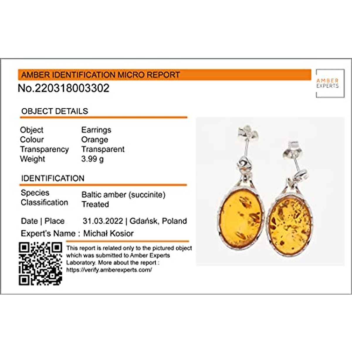 Amber Earrings - Sterling Silver Baltic Honey Oval Amber Earrings - Sterling Silver Jewelry Collection