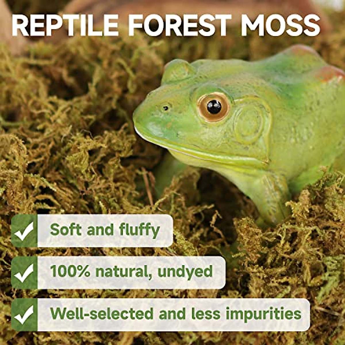 LUVCOSY Reptile Coconut Fiber Substrate & Forest Moss Combo Clean Bedding Accessories for Bearded Dragon/Snake/Lizard/Gecko/Tortoise, Tarantula Terrarium Tank Humidity Control and Odor Absorbent