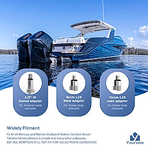 Upgrade Lower Unit Gear Oil Pump for Standard Quart Bottles, Come with 3/8in 8mm 10mm Metal Adapters, Fit All Mercury and Mariner Outboards