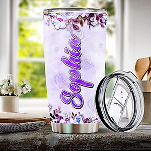 WONWIX Personalized Dragon Tumbler Customized Name Dragons Mug Gifts For Women Men Girls Custom Coffee Cups Water Bottle 20oz Valentine Birthday Christmas Insulated Stainless Steel Cup With Lid