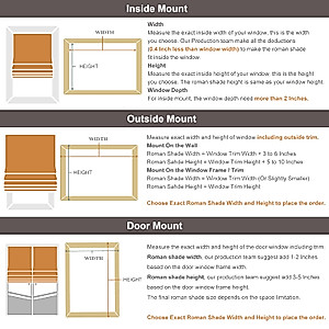 Roman Shades with Valance for Windows, Greyish Blue Stripe Custom Blackout Light Filtering Roman Window Shades, Fabric Insulated Thermal Roman Blinds for Doors, French Doors, Kitchen Windows