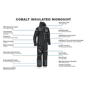 Fly Racing Cobalt Snowmobile Monosuit (Black/Grey (Insulated), Small)