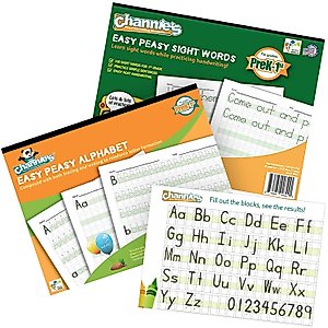 Channie’s Easy Peasy Alphabet, Numbers & Sight Words Workbook, Fun & Color-Coded Preschool, Kindergarten & 1st Grade Alphabet Tracing Book For Daily Writing Practice, 2 Pack