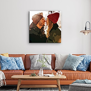 Dipopizt Personalized Paint by Numbers Kit for Adults Beginner, Customized DIY Oil Acrylic Painting by Number Kits Canvas, Custom Paintworks Artwork with Your Own Picture 12”L x 12”W