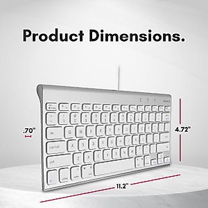 Macally Wired Keyboard for Mac | Compatible Apple Keyboard (78 Keys) External Keyboard for MacBook Pro/Air, iMac, Mac Mini/Pro - Plug and Play USB Computer Keyboard