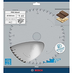 Bosch Professional 2608837736 Blade Standard (for Wood, 254 x 30 x 2.2 mm, 60 Teeth Accessories: Cordless Circular Saw), 254 mm x 30 mm Diameter