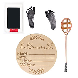 Wooden Baby Announcement Sign, Birth Announcement Sign, Hello World Newborn Sign for Newborn Gift to Baby Shower, Baby Name Announcement Sign Souvenir