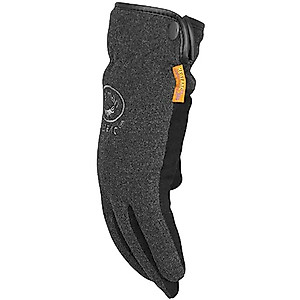 Caiman Deerskin Leather Palm Winter Work Gloves, Fleece Back, Heatrac Insulation, Touchscreen Compatible, Black, Medium (2396-4)