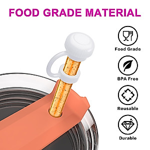 6PCS Straw Cover Replacement Straws for Stanley 40, 30, 20, 14oz Tumbler, Alwenid Reusable Silicone Straw Cap Tips with Glitter Straws Accessories for Stanley H2.0, 1.0 Cup, BPA Free