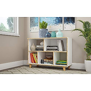 Manhattan Comfort Minetta Midcentury Modern Bookcase, White