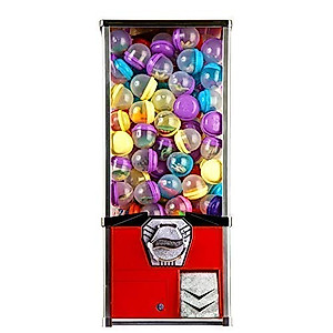 Vending Machine - Big Capsule Vending Machine Bundle with 2 Inch Acorn Capsules 120 Pcs - Prize Machine - Commercial Vending Machine for 2 Inch Capsules Gumballs Bouncy Balls - Red