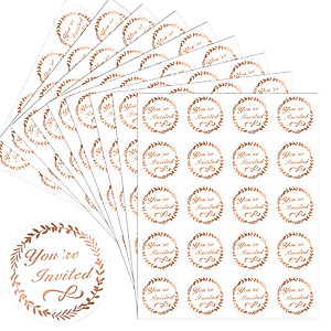 500 Pcs You're Invited Seals Stickers for Wedding Invitations Wedding Stickers for Envelopes Rose Gold Envelope Seals Envelope Stickers DIY Handmade Wedding Labels, 1.3 Inches