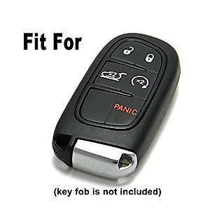 Coolbestda 2Pcs 5buttons Key Fob Cover Remote Control Case Keyless Entry Jacket Shell for 2019 2020 2021 2022 Dodge Journey Durango Challenger Charger Jeep Grand Cherokee Compass Chrysler 300 200