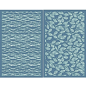 Silk Screen Stencils for Polymer Clay, 2PCS Reusable Silkscreen Print Kit, DIY Silk Screen Printing Stencils for Printing on Clay & Other Jewelry Clay Earrings Decoration