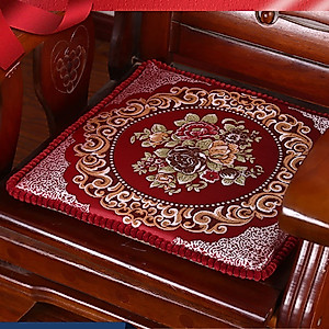 GEORPE Seat Cushions Square Chinese Style Mahogany Sofa Cushion Removable Non-Slip Single Home Chair Pad Soft