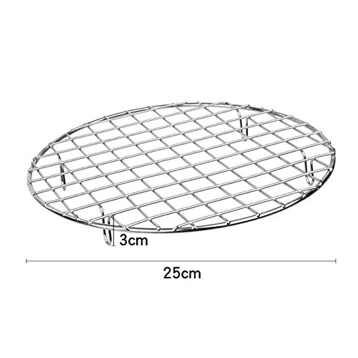 bafvt BBQ Accessories Grill Rack - 304 Stainless Steel Baking Cooking Round Rack for Rib Cookie Cakes, 10 Inches…