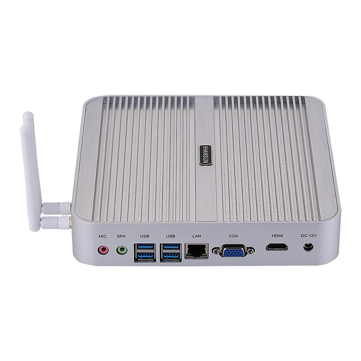 HUNSN Fanless Mini PC, Desktop Computer, HTPC, Kodi Box, Intel I3 7167U, Windows 11 pro or Linux Ubuntu, BM01, VGA, HDMI, 4 x USB3.0, 2 x USB2.0, LAN, 8G RAM 256G SSD