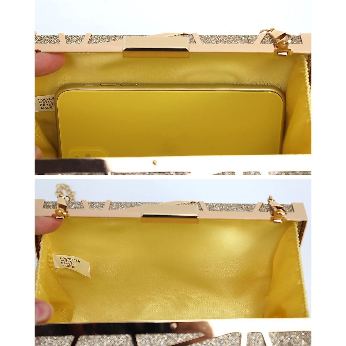 Women Metal Vintage Evening Bag Clutch Purse Hollow Wedding Party Chain Crossbody Bag