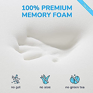 RECCI 3 Inch King Memory Foam Mattress Topper, Pressure-Relieving Mattress Topper for Back Pain, Foam Mattress Topper with Removable & Washable Cover, CertiPUR-US Certified, King Size