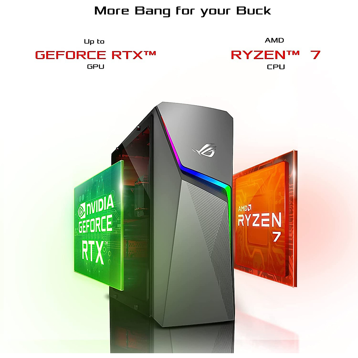 ROG Huracan G21 Compact Gaming Desktop, Unlocked Intel Core i7-9700K Processor, NVIDIA GeForce RTX 2060, 16GB 2666Mhz RAM, 512GB PCIe SSD + 1TB HDD, Wi-Fi 5, G21CX-UB763