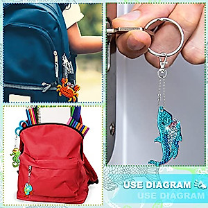8 Pcs Diamond Art Keychains Diamond Painting Keychains Kids Arts and Crafts 5D Diamond Painting Kits Gem Art Diamond Keychains for Boys Girls Ages 8-12 DIY Gift Birthday Party Favors (Ocean Style)