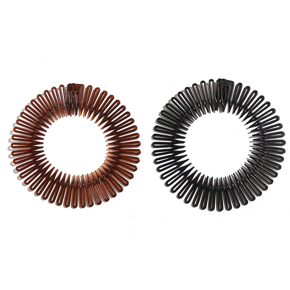 LFOUVRE 6Pieces bundle of hair clips Stretch Comb headbands Banana Hair Clips Full Circular Stretch Teeth Flexible Hair Comb Headband Hairband Holder for Women Girls (MixColor)