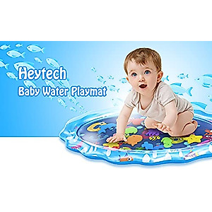 heytech Tummy Time Baby Water Mat, Infant Toy Inflatable Play Mat Activity Center for 3 6 9 Months Newborn Boy Girl 33.5"X24"