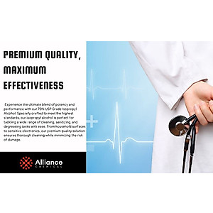 Isopropyl Alcohol (IPA) 70% - USP Medical Grade - 1 Gallon (4 x 32 FL Oz Bottles) - Rubbing Alcohol with Leak Proof Seals - Alliance Chemical - Made in America