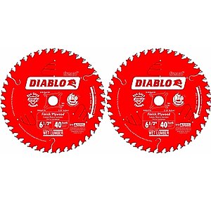 Diablo 6-1/2-Inch x 40-Tooth ATB Precision Finishing Saw Blade Bundle (2-Pack)
