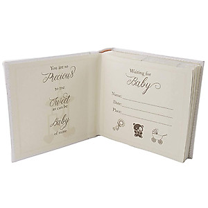 White Noah's Ark Baby Shower Photo Album with Colorful Animals and Silver Hearts Holds 80 4x6 Pictures - Lovely Baby Shower Token Idea