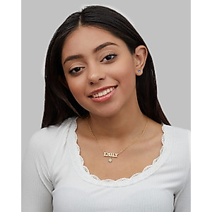 Disney Frozen Elsa Custom Name Snowflake Necklace - 14k Gold Over Sterling Silver Name Necklace Personalized - Elsa Snowflake Customized Jewelry