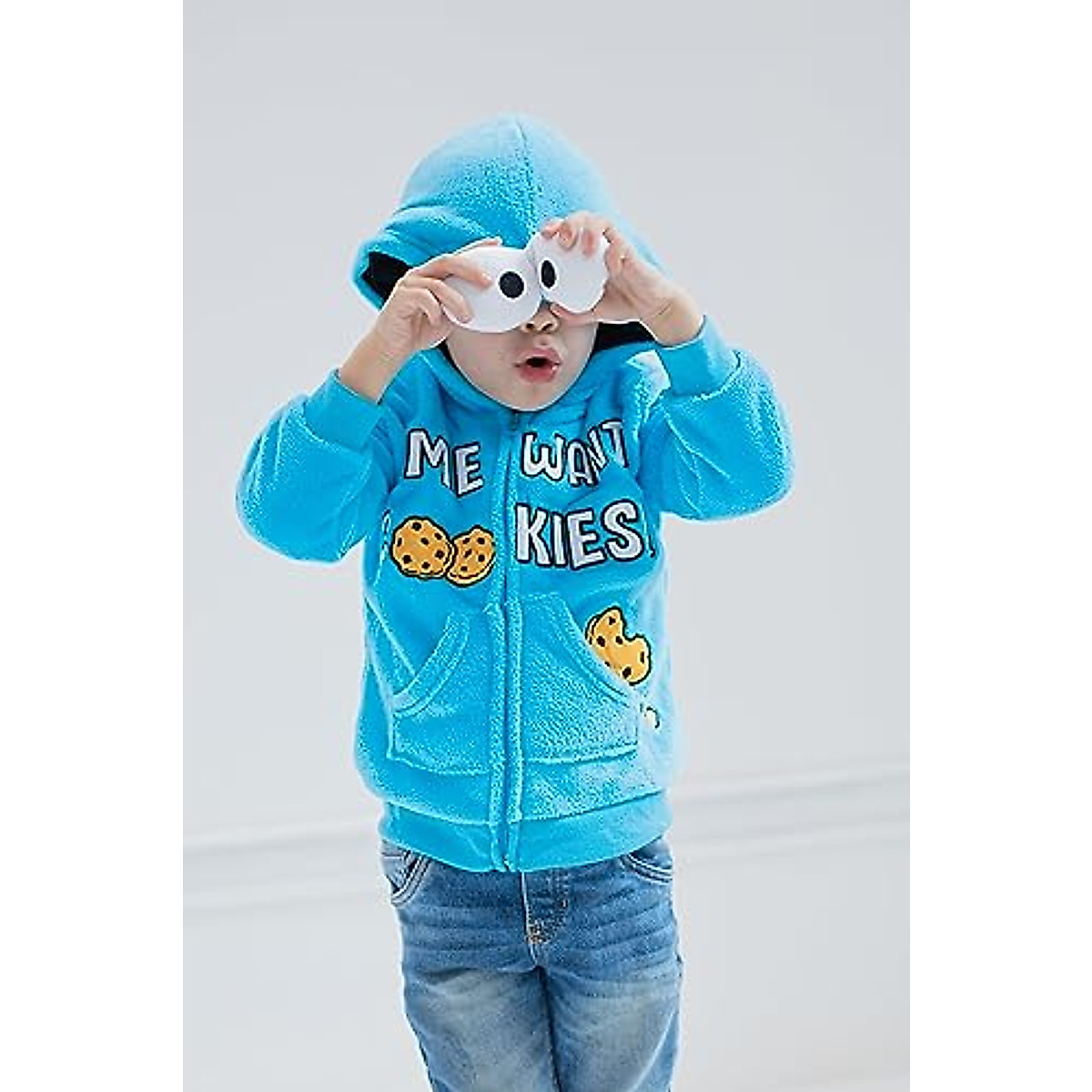 Sesame Street Cookie Monster Infant Baby Boys Zip-Up Hoodie Blue 18 Months