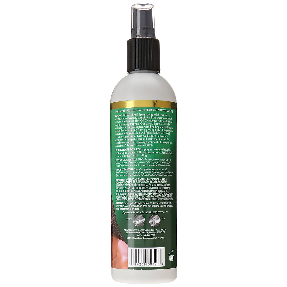 Parnevu T-Tree Braid Spray, 12 Ounce