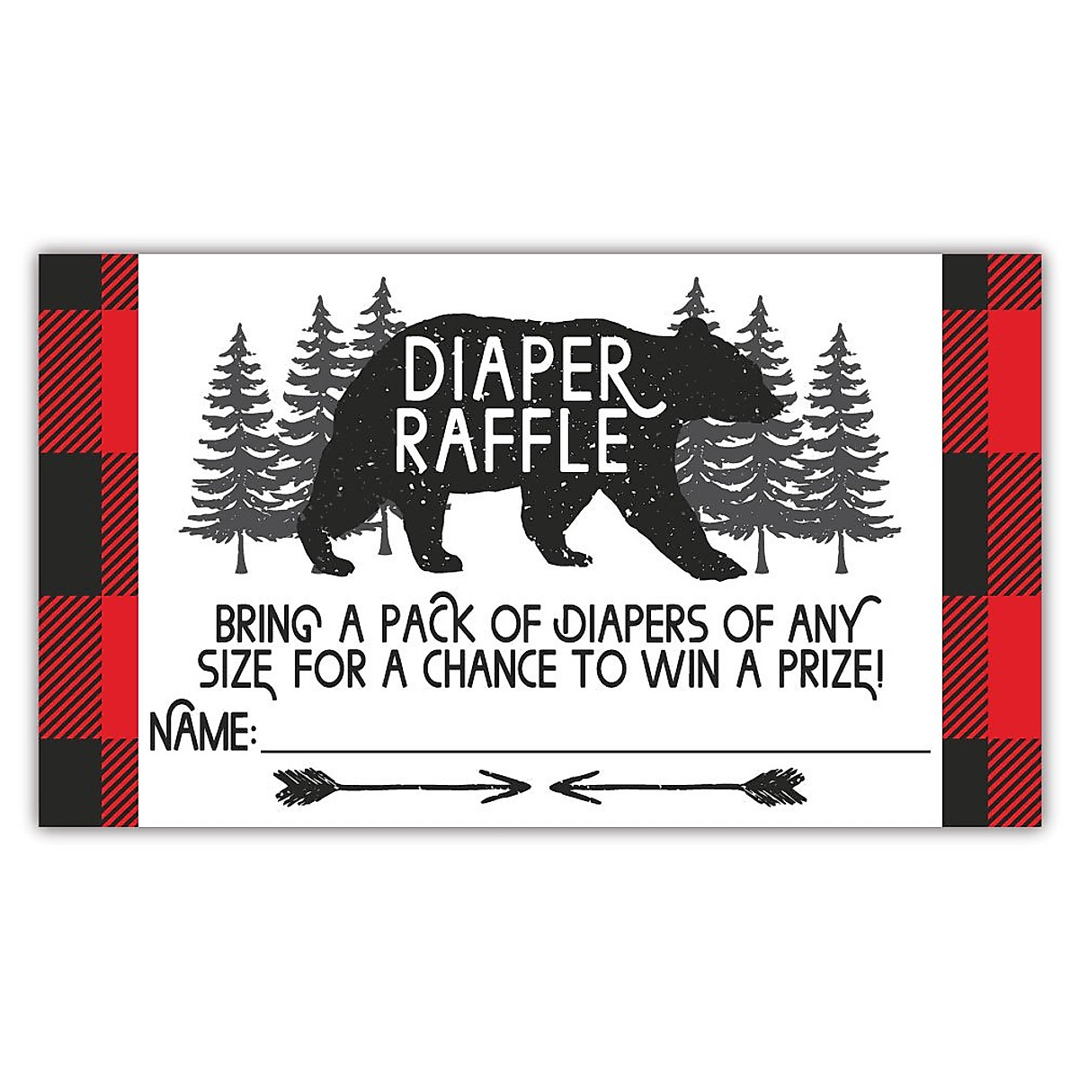 Lumberjack Diaper Raffle Tickets (50 Count) - Baby Shower Game