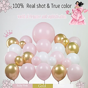 yeewaka pink and gold white balloon garland arch kit 150pcs baby pink for girl baby shower sweet 16 Birthday Party Wedding bride to be Pink graduations pro 2024 decorations