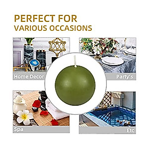 Zest Candle 12-Piece Ball Candles, 2-Inch, Sage Green