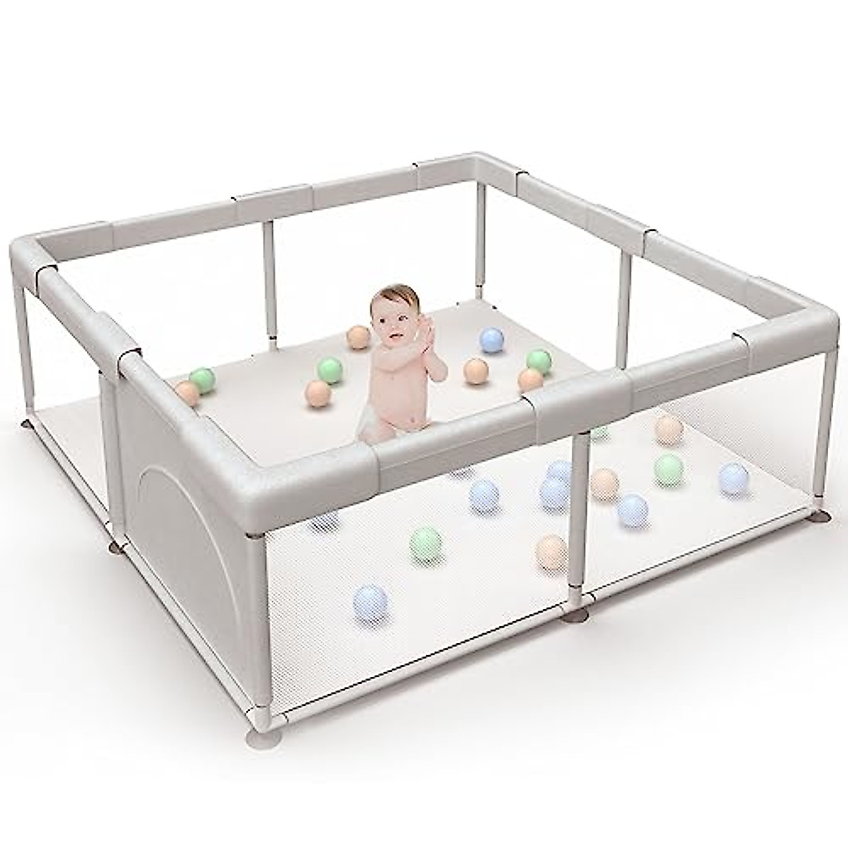 Baby Playpen 47x47 inch Small Playpen for Babies and Toddlers Active or Nap Area