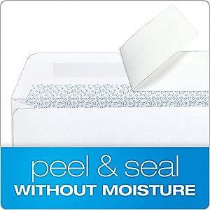 Quality Park #8 Double Window Security Envelopes for QuickBooks Checks, Redi-Strip Self Seal Closure, 3 5/8 x 8 11/16, 24 lb White, 500 Count (Pack of 1)(QUA50766)