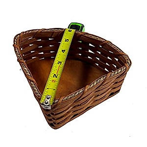 Amish Corner Storage Handmade Solid Oak Woven Wicker Basket (Small)